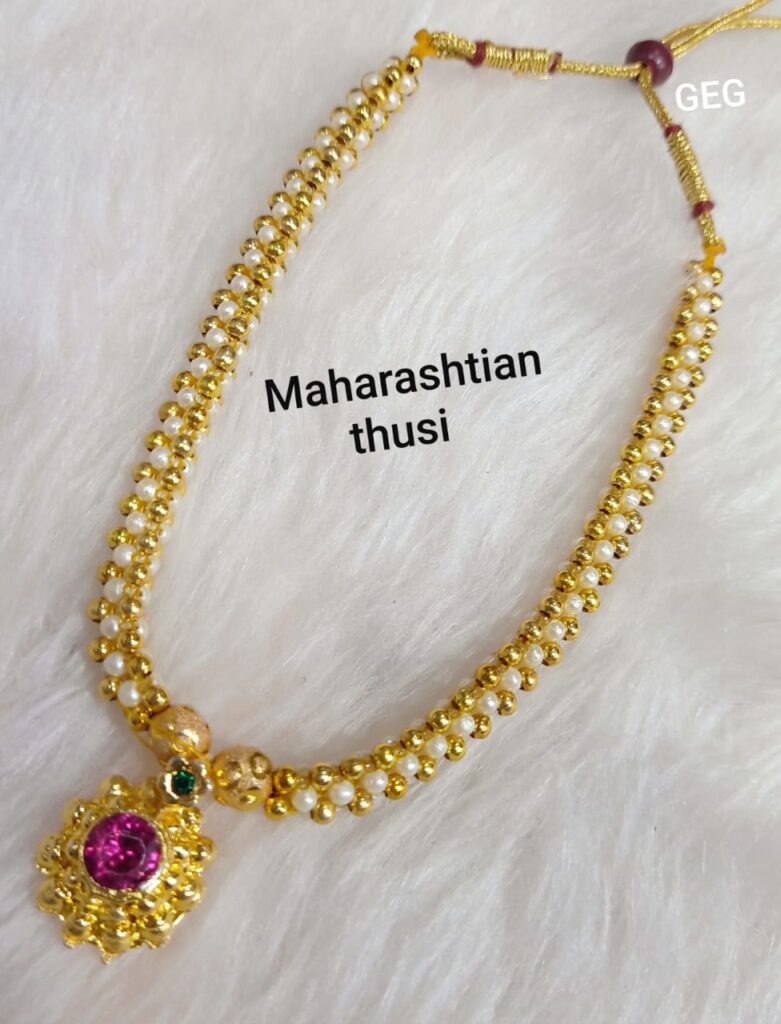 Gold Plated Traditional Maharashtrian Thushi Necklace Jewellery for ...