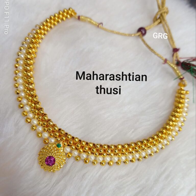 Gold Plated Traditional Maharashtrian Thushi Necklace Jewellery for ...