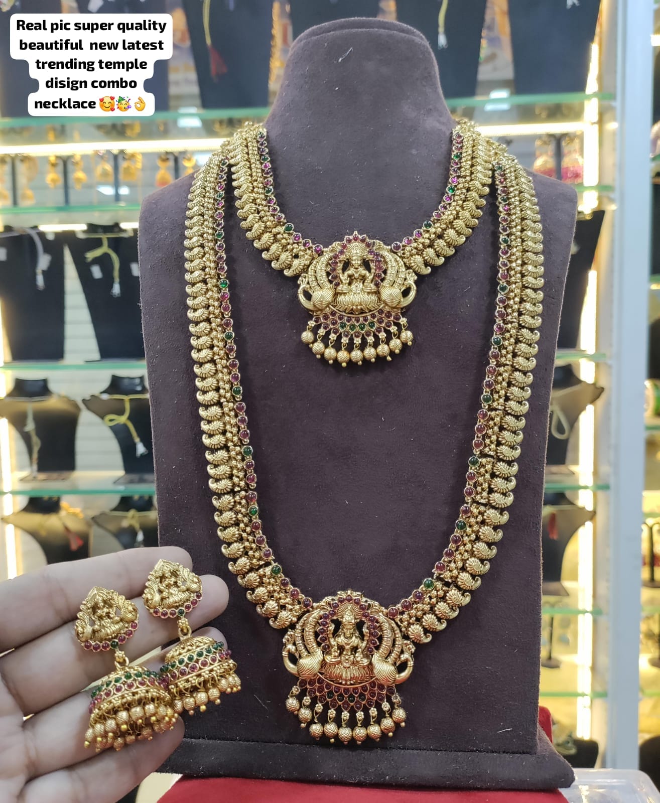 South Indian Latest Temple Combo Necklace Set – alltrend.in