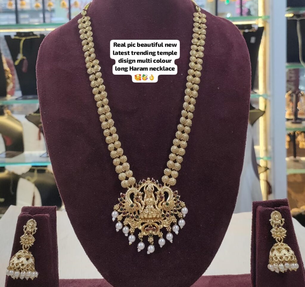 Traditional Temple Design Long Haram Necklace Set for Women – alltrend.in