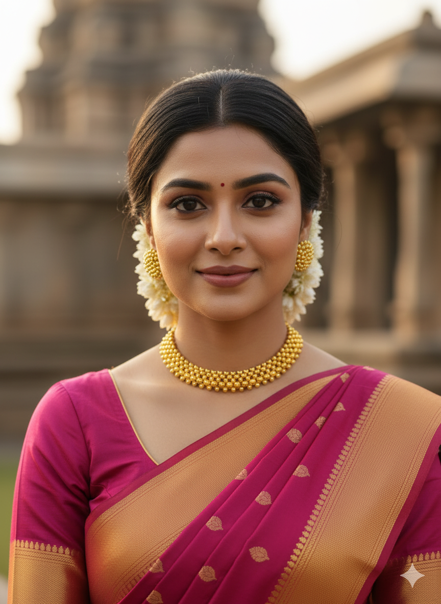 Traditional Maharashtrian Thushi Choker Necklace with Matching Gold ...